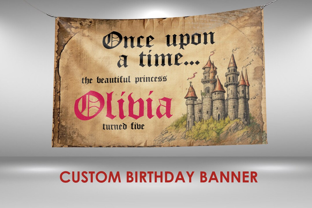 Once Upon a Time Birthday Vinyl Banner, Once Upon a Time Party ...