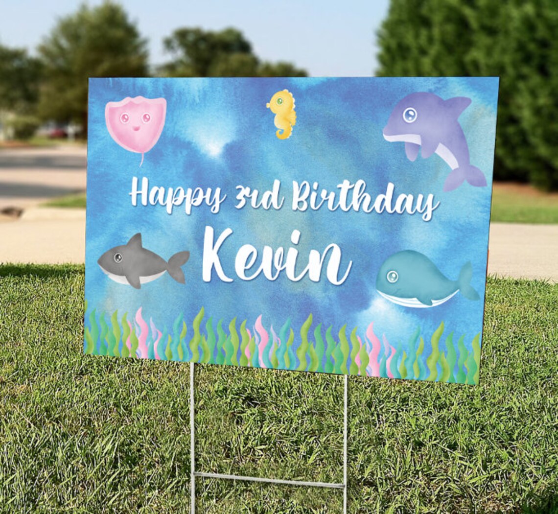 Under the Sea Birthday Banner Under Water Party Decor Custom | Etsy