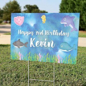 Under the Sea Birthday Banner, Under Water Party Decor, Custom Vinyl ...