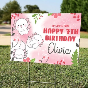Axolotl Birthday Banner, Axolotl Party Decorations, Axolotl Custom ...