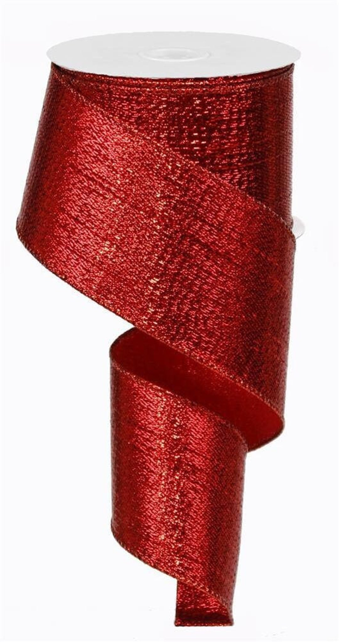 2.5 Wired Shiny Red Metallic Ribbon for Christmas Tree - Etsy