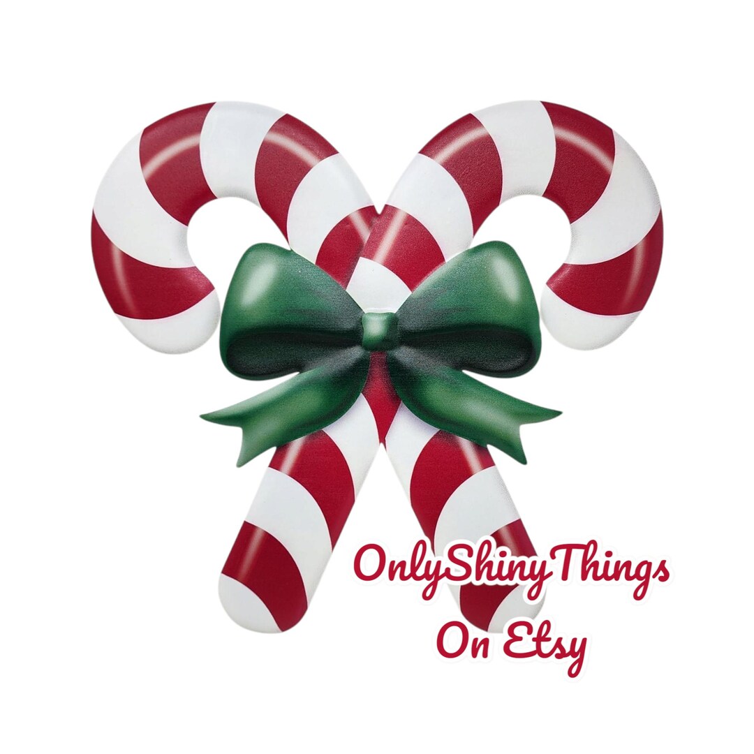 Metal Candy Cane Sign With Bow for Christmas Wreath Accents, Tree ...