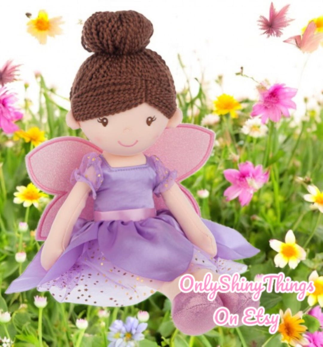 Fairy Plush Doll With Glittering Wings and Tulip Satin Tutu Dress for ...