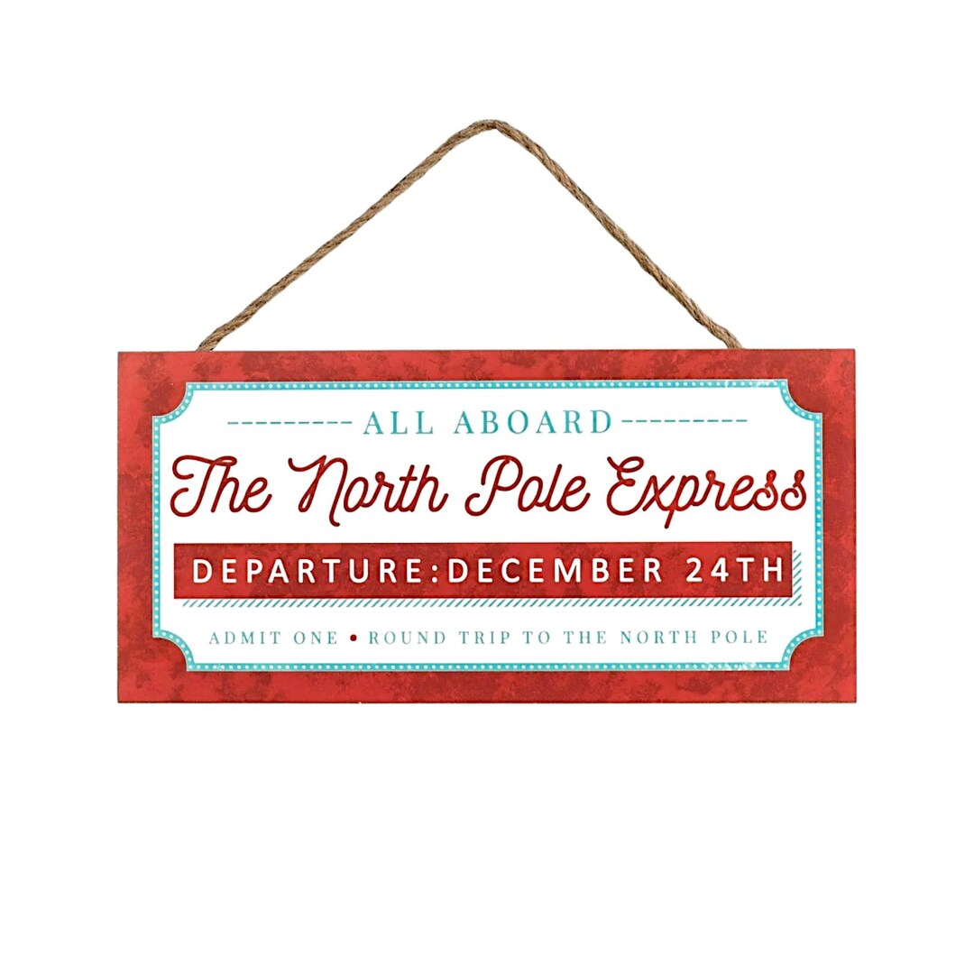 North Pole Express Sign 12" Inch for Christmas Decorations, Wreath ...