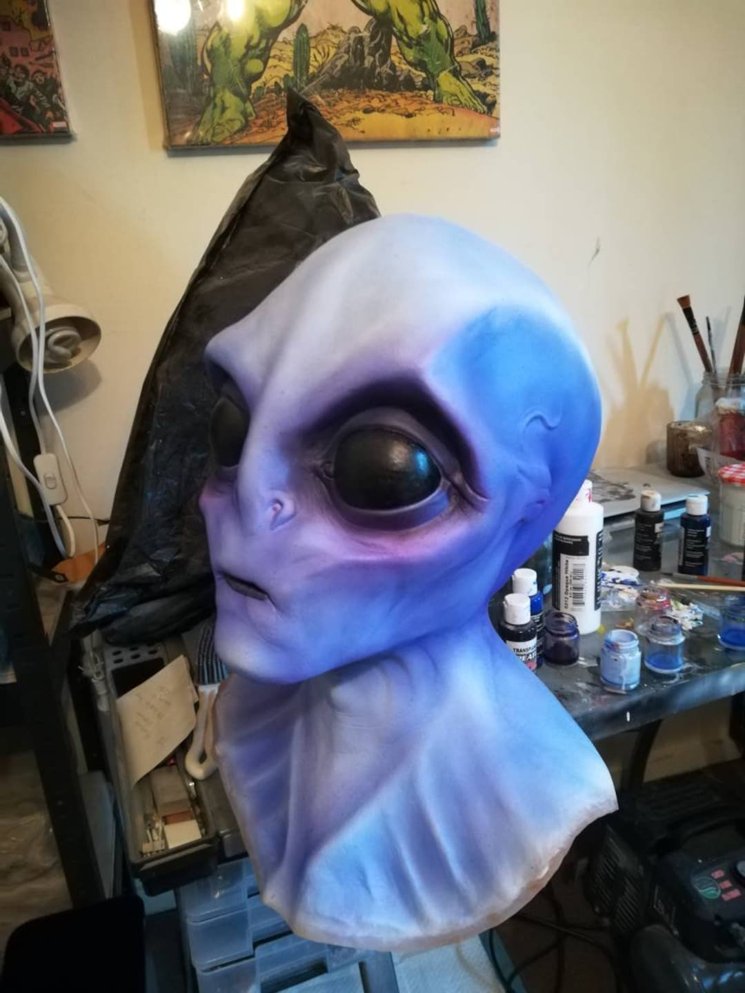 Alien Extraterrestrial Latex Mask Halloween Cosplay Costume Prop Bust ...
