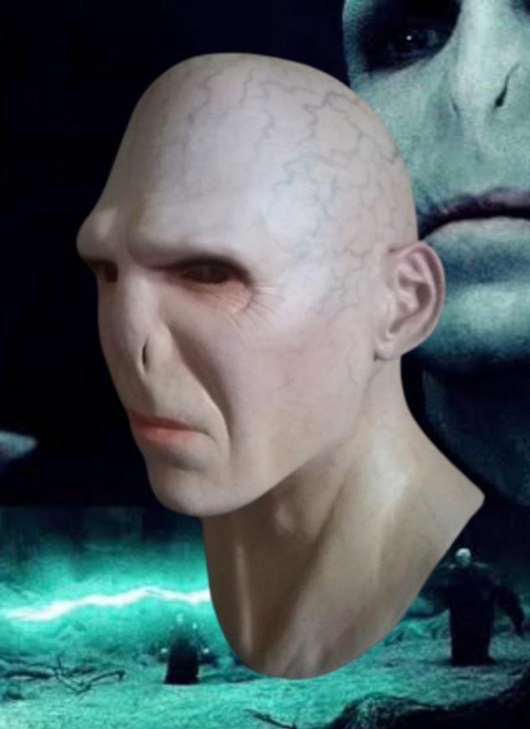 Lord Voldemort Latex Mask Cosplay Halloween Prop Bust Adult Full Head ...