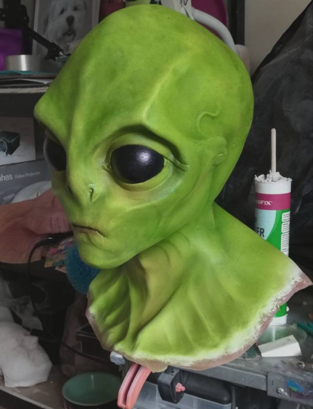Alien Extraterrestrial Latex Mask Halloween Cosplay Costume Prop Bust ...