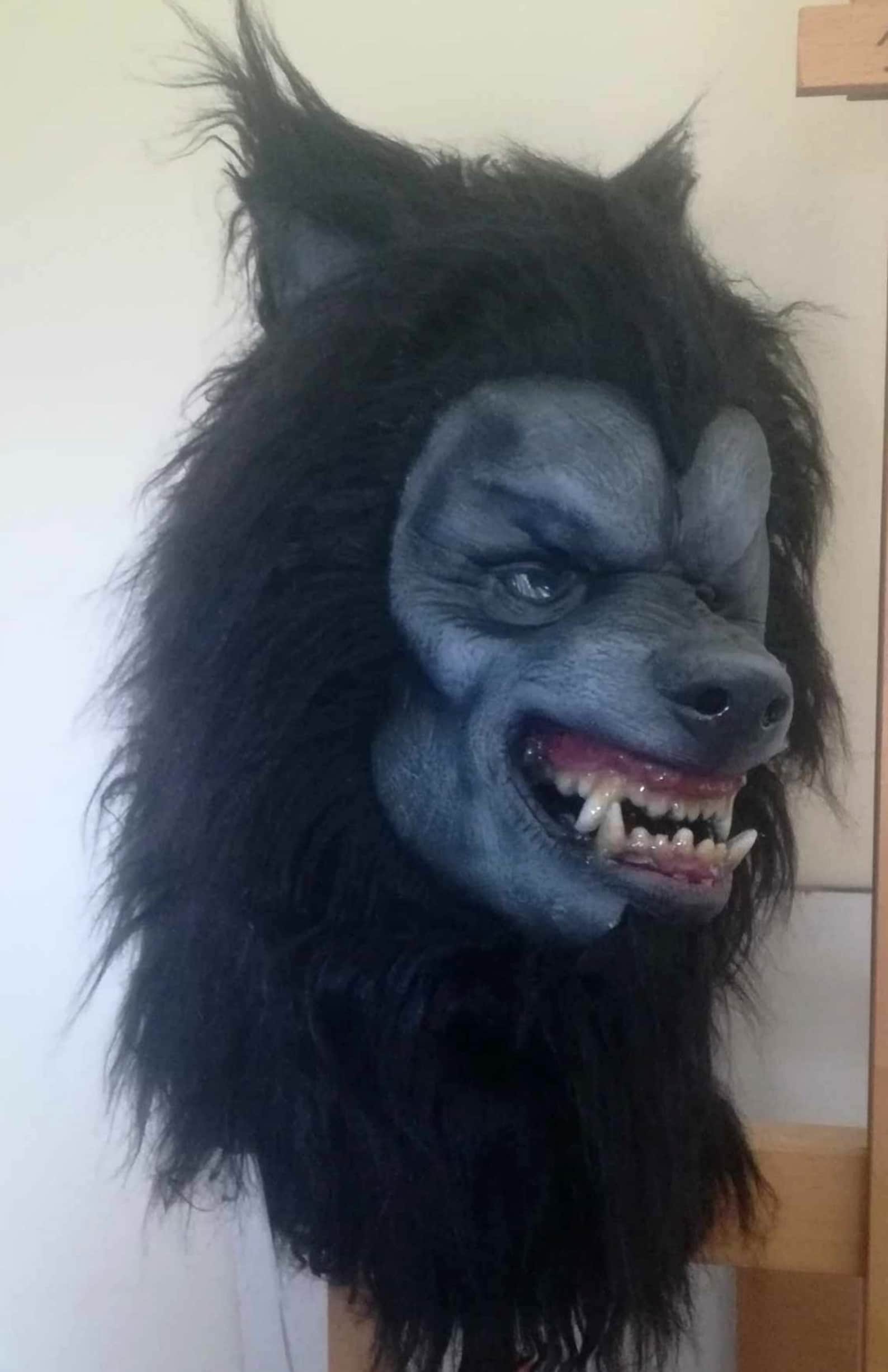 Scary Black Werewolf Latex Mask Halloween Horror Cosplay Costume Prop ...