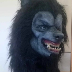 Scary Black Werewolf Latex Mask Halloween Horror Cosplay Costume Prop ...