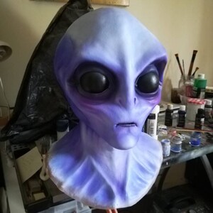Alien Extraterrestrial Latex Mask Halloween Cosplay Costume Prop Bust ...
