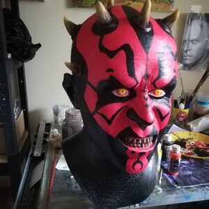 Darth Maul Latex Mask Halloween Costume Cosplay Prop Bust Adult Full ...