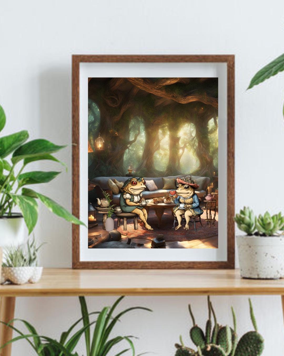 DIGITAL Whimsical Frog Tea Party Wall Art - Enchanted Woodland Fantasy ...