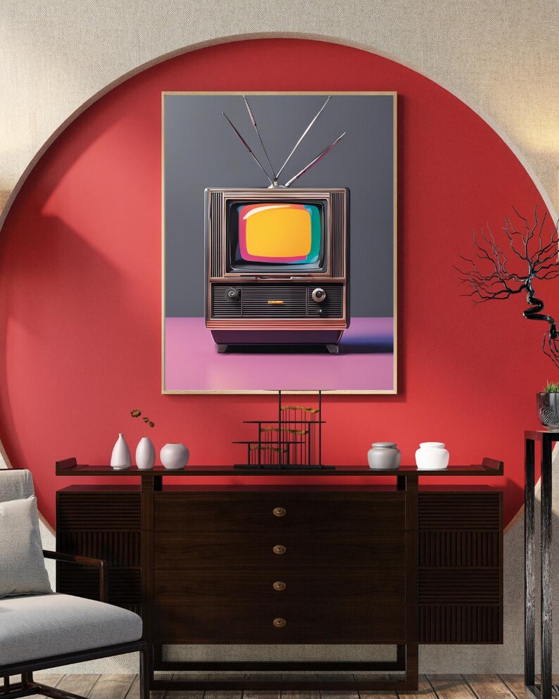 Vintage Television Digital Download | Retro Aesthetic Wall Art ...