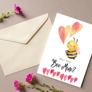 Will You Bee Minevalentine's Day Card Adorable Bee-themed Printable ...
