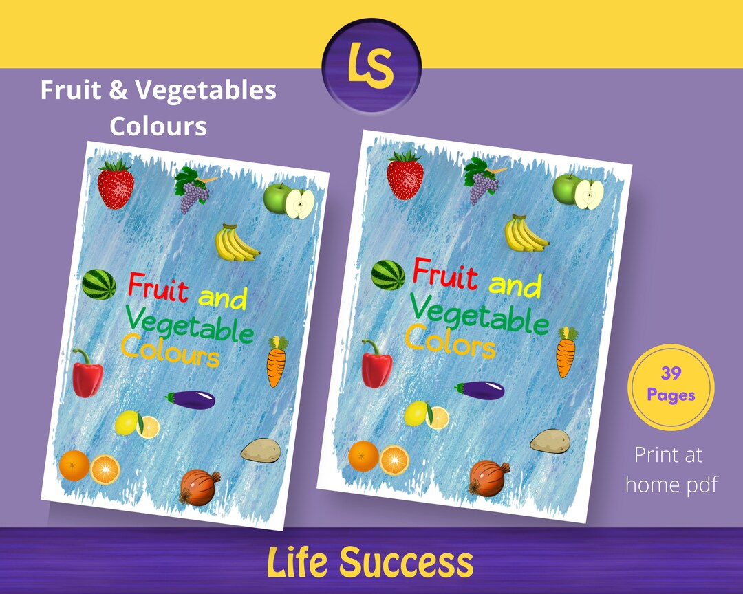 Learn Colors, Fruit & Vegetables, Educational Kit (PDF Pattern) - Etsy