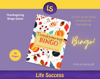 Printable Thanksgiving Bingo Game Activity With 50 Unique Cards for ...