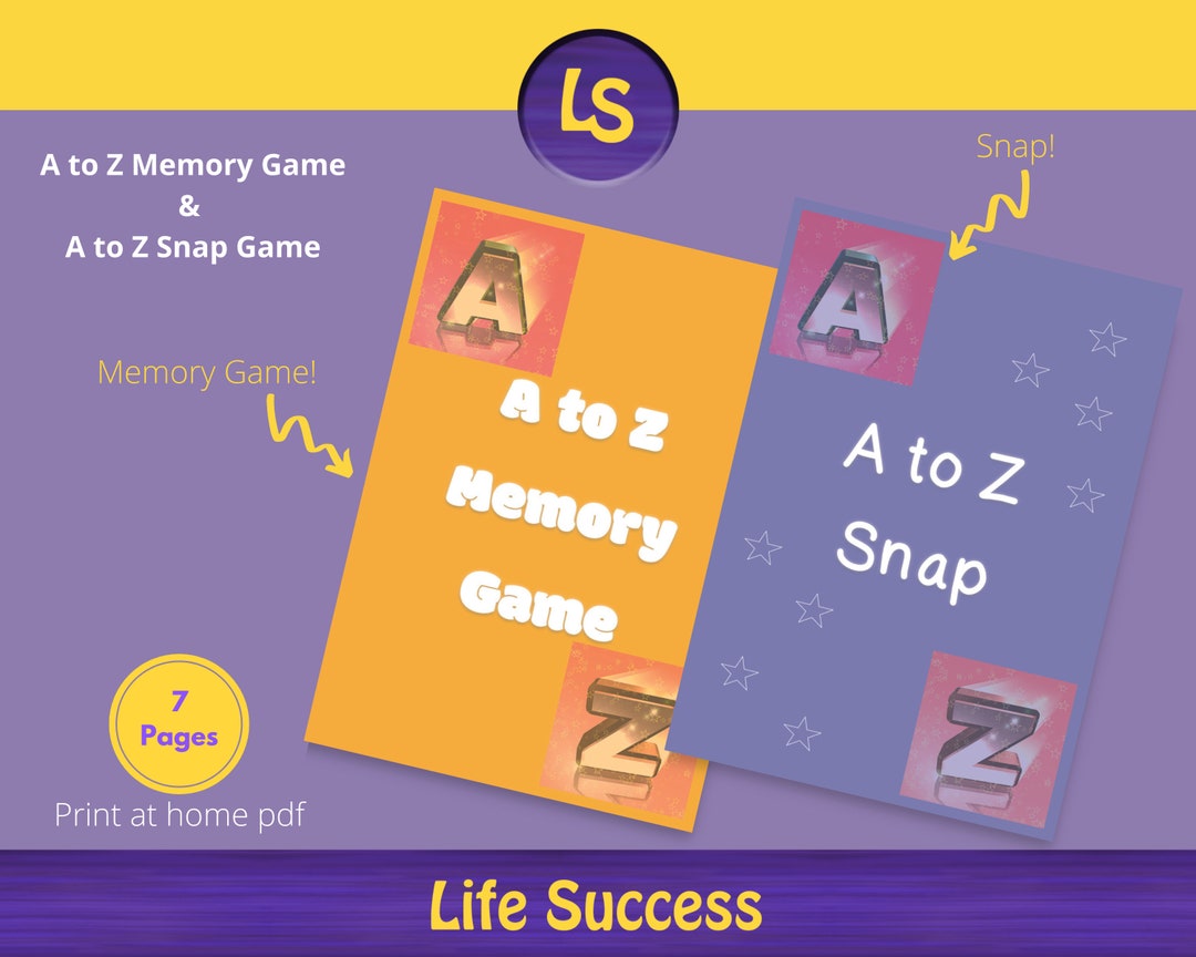 Animal Alphabet Memory & Snap Game, A to Z Cards (digital Download ...