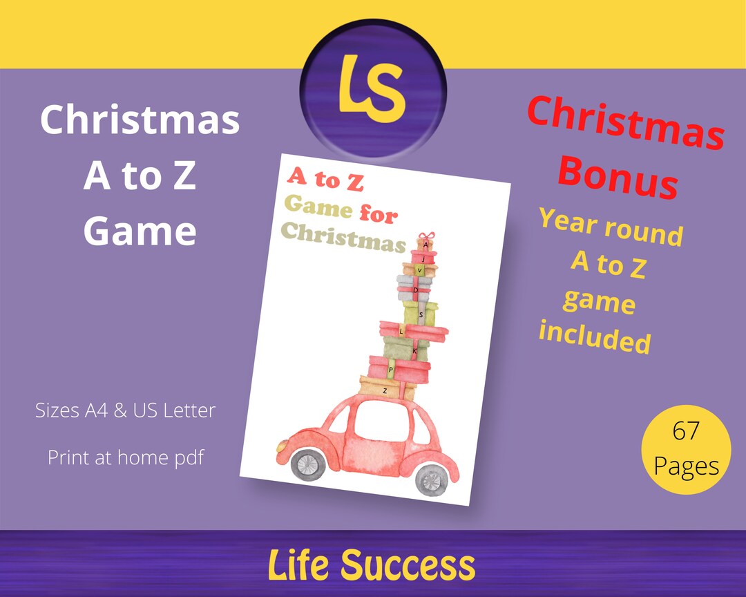 Christmas A to Z Game, Printable Party Game (digital Download) - Etsy