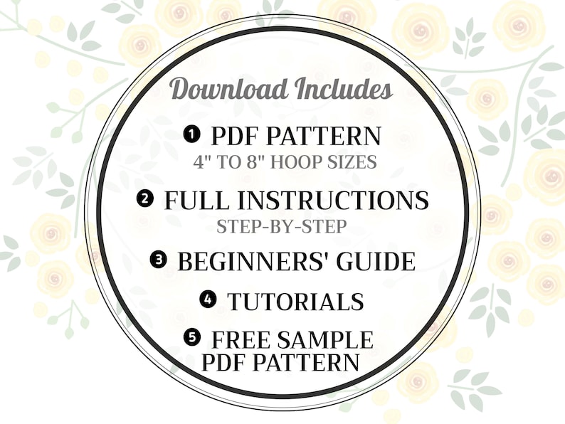 Hand Embroidery Pattern and Tutorial Climbing Roses Design Gift for 48 ...