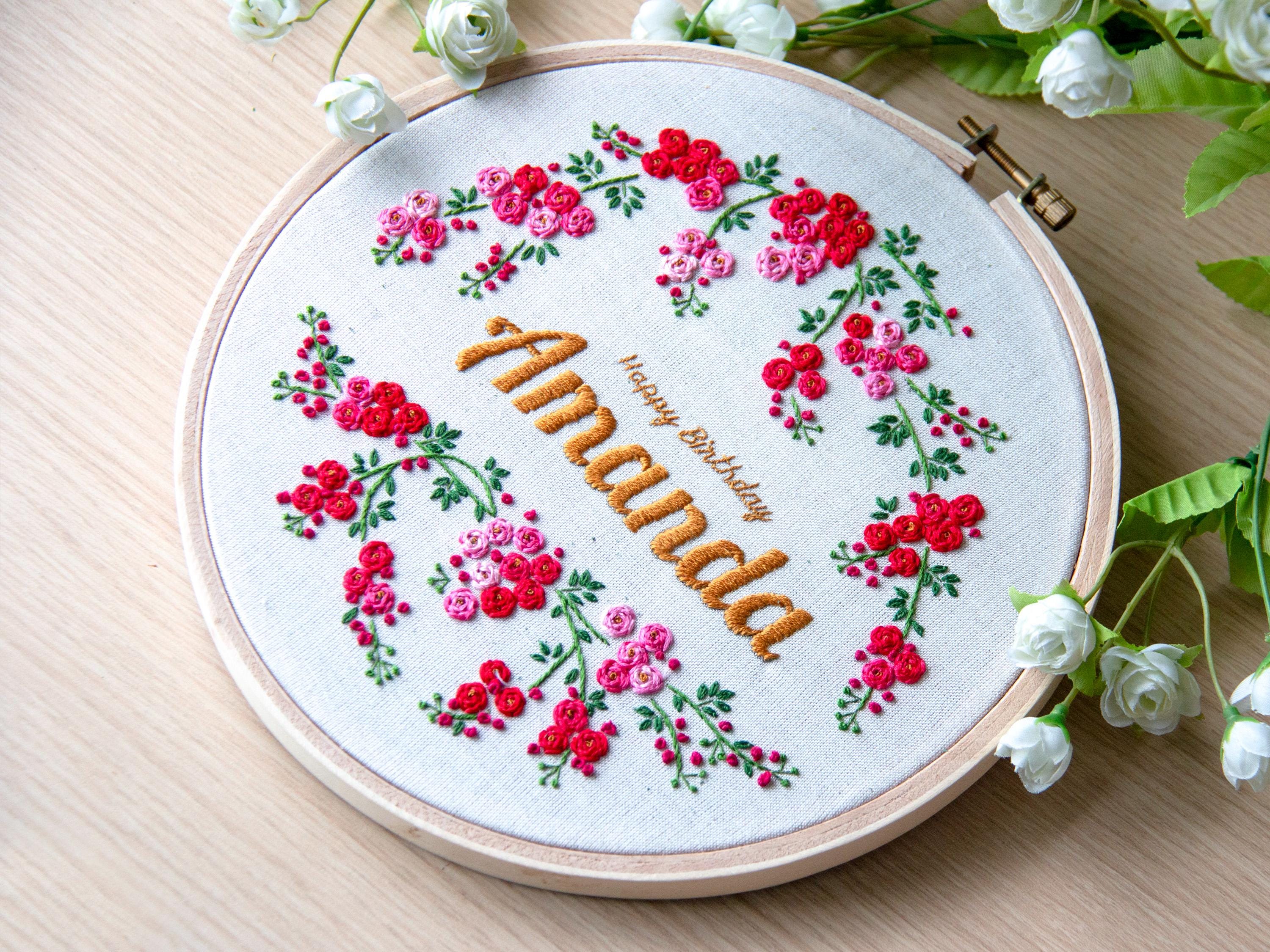 Personalized Name Sign Embroidery Pattern Customized Name and Occasion ...