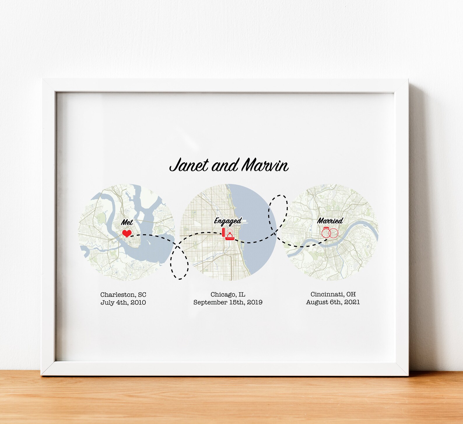 Met Engaged Married Map Sign Gift Where It All Began Hello - Etsy