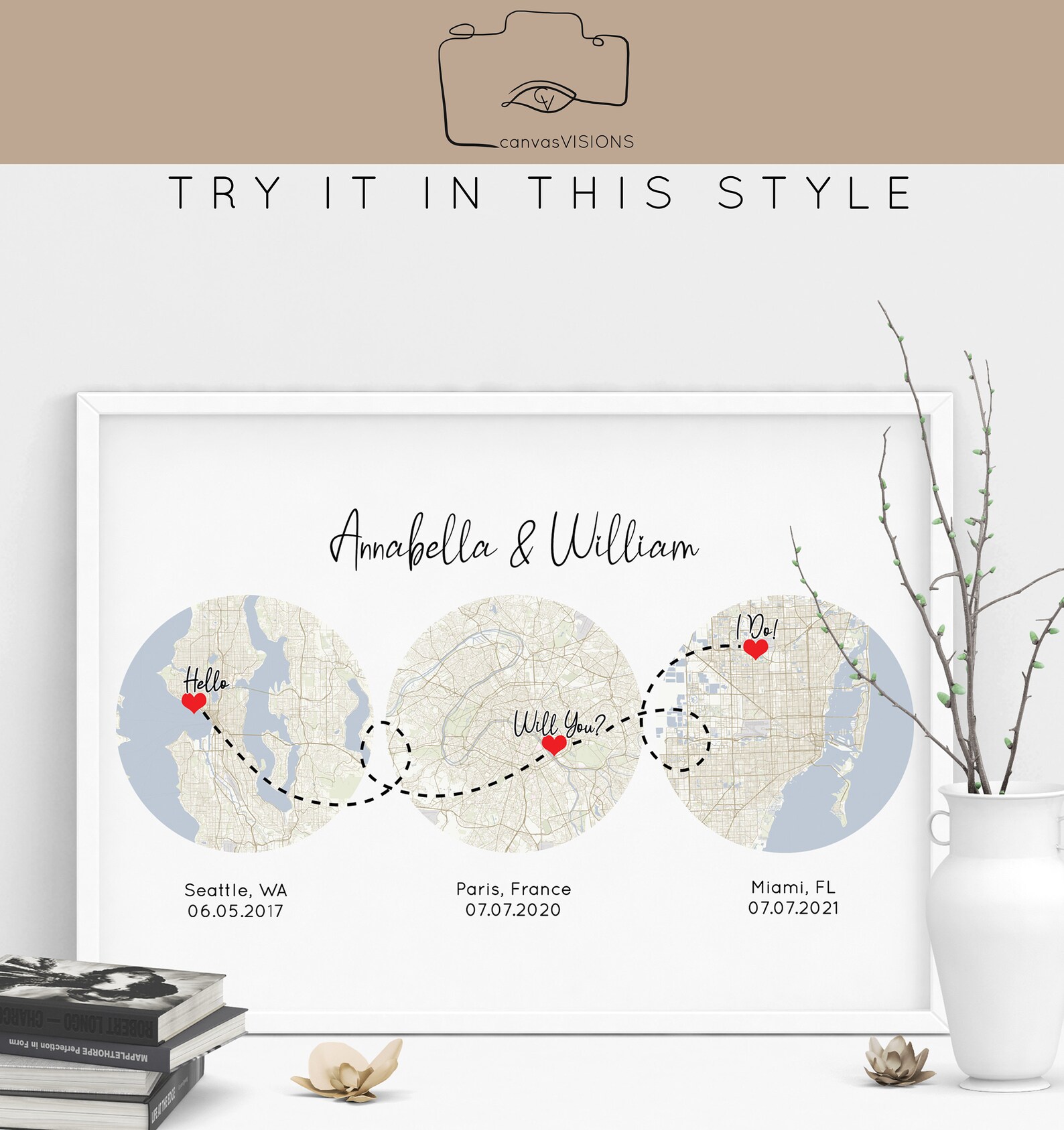 Where It All Began Map Print Hello Will You I Do Map - Etsy