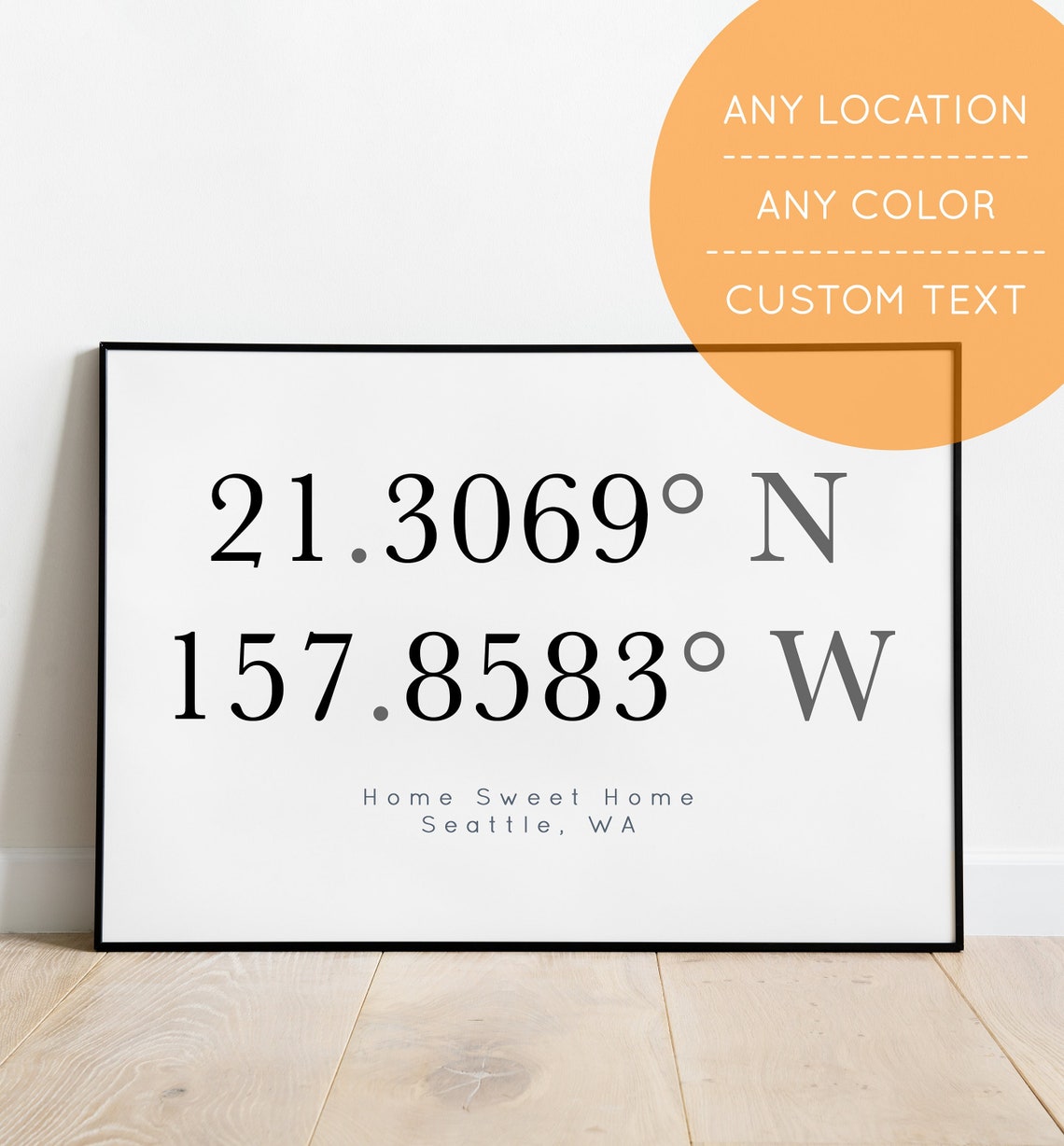Minimalist Coordinates Print Latitude Longitude Print New - Etsy
