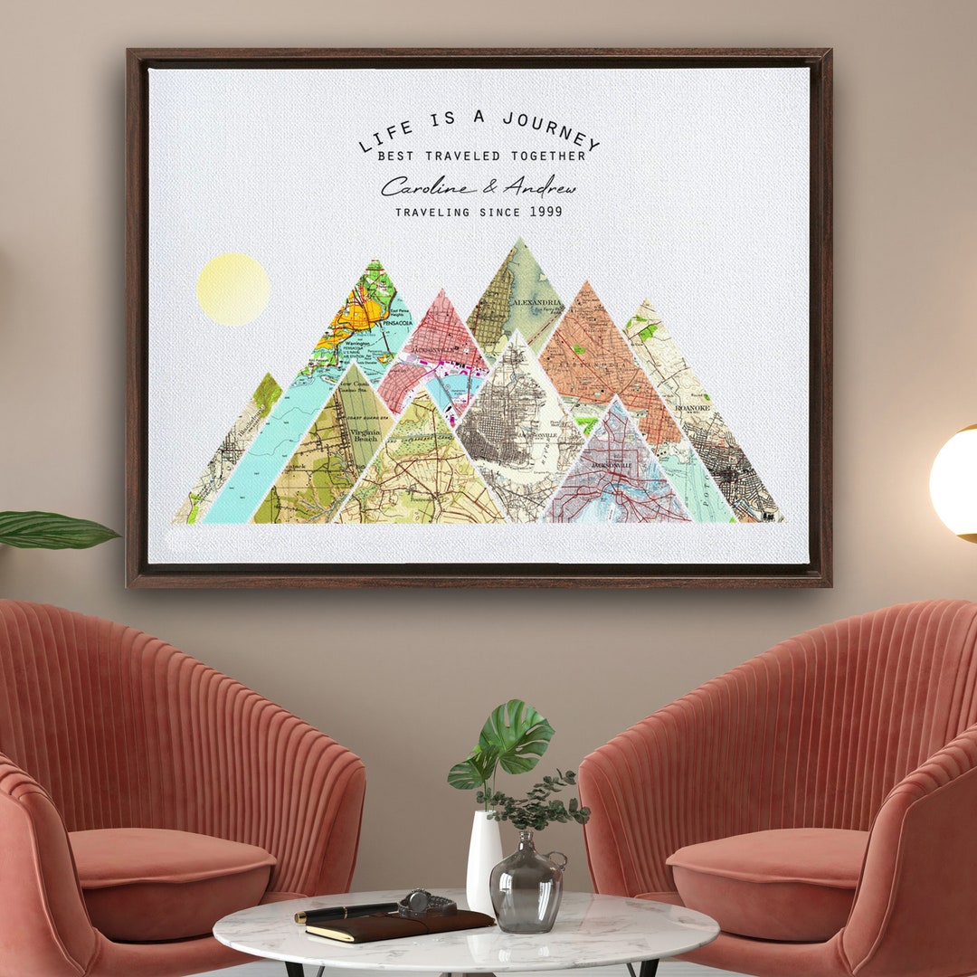 PERSONALIZED ADVENTURE MAP Mountain Wall Art Map Art Custom - Etsy Canada