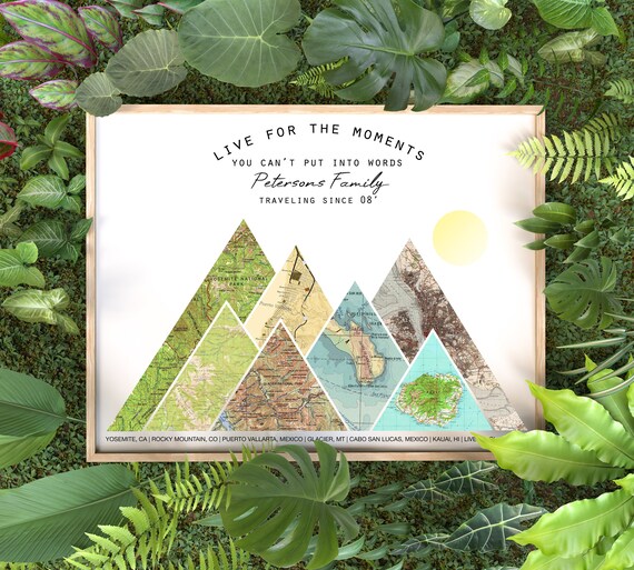 PERSONALIZED ADVENTURE MAP Mountain Wall Art Map Art Custom | Etsy Canada