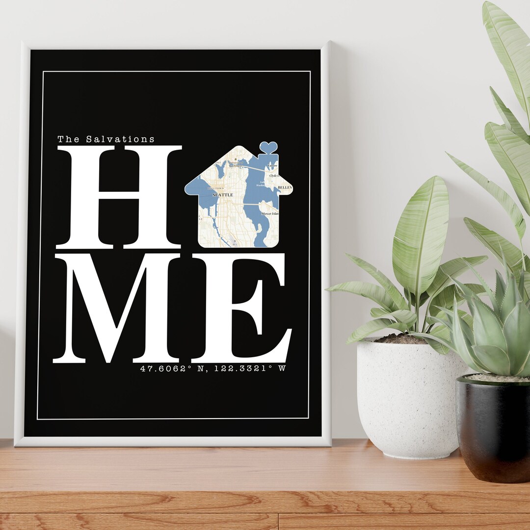 First Home Map Print Gift, Our First Home Gift, Personalized Home Gift ...
