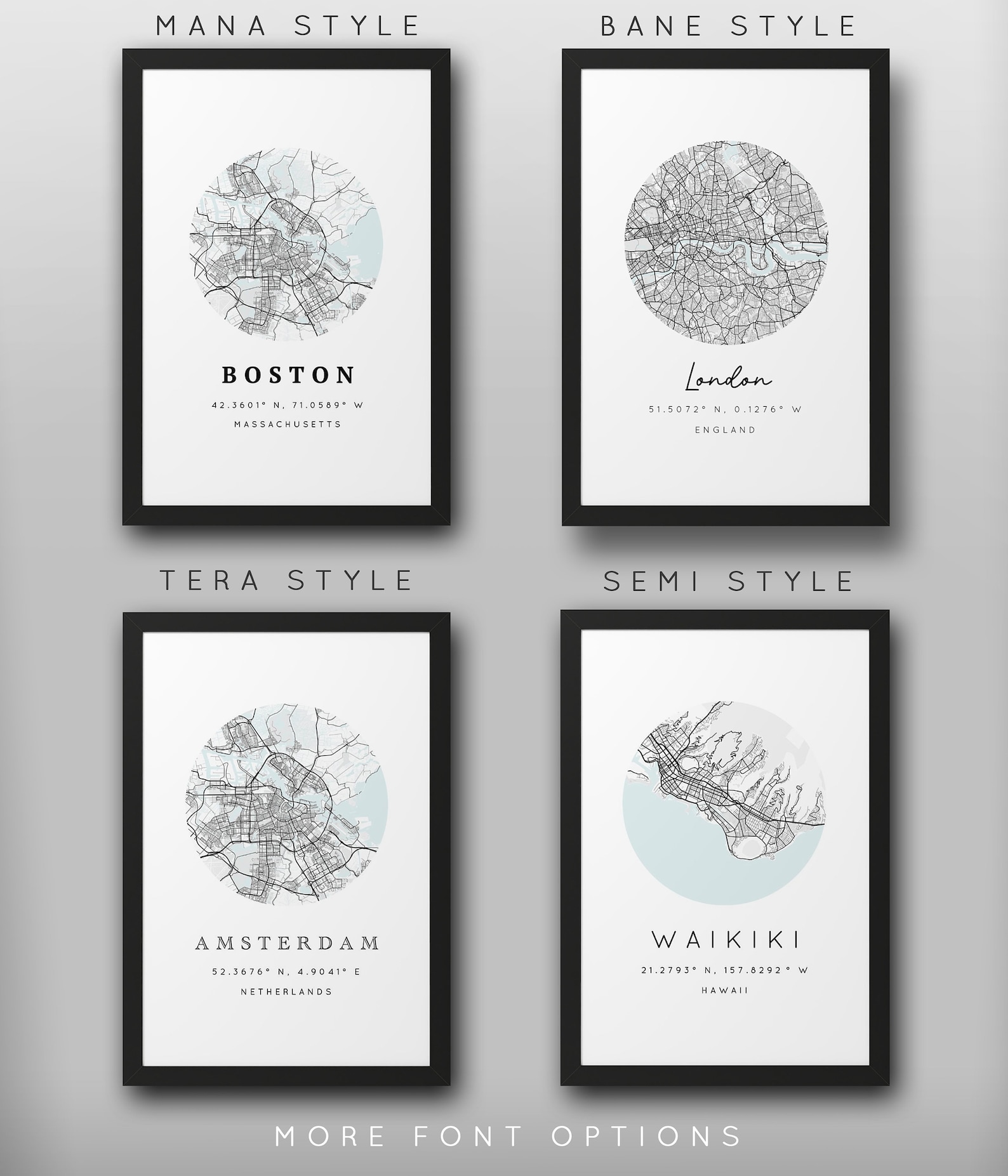 Custom Set of 3 Piece Wall Art Custom City Map Print Any - Etsy