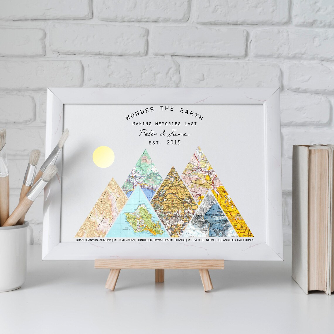 PERSONALIZED ADVENTURE MAP Print Mountain Wall Art Map Art | Etsy