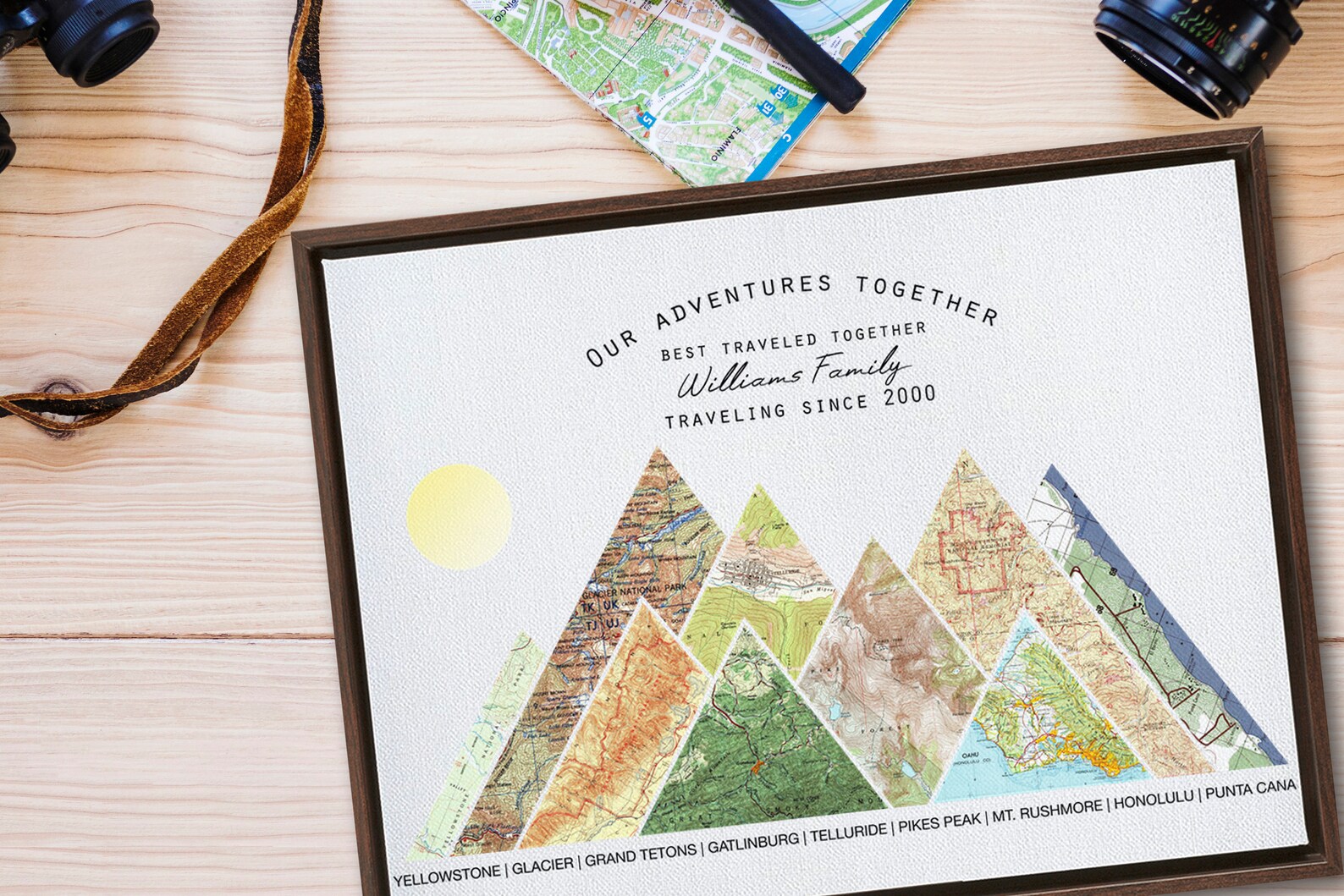 PERSONALIZED ADVENTURE MAP Mountain Wall Art Map Art Custom - Etsy
