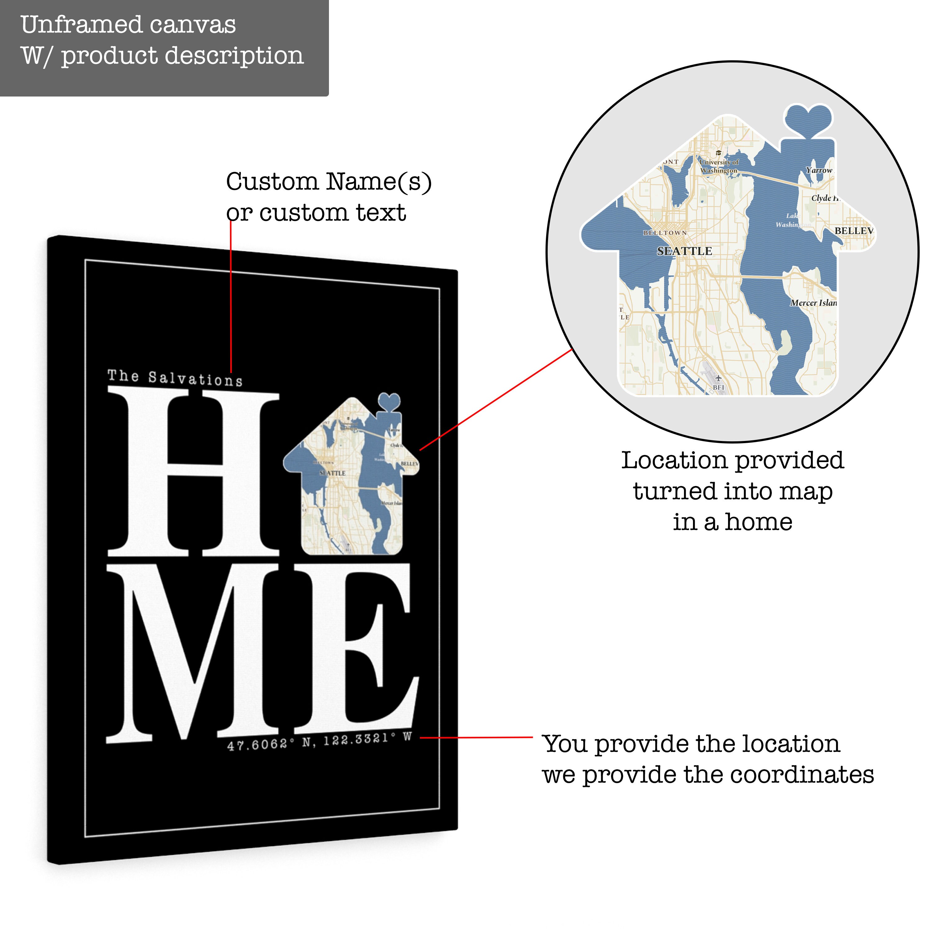 First Home Map Print Gift Our First Home Gift Personalized - Etsy