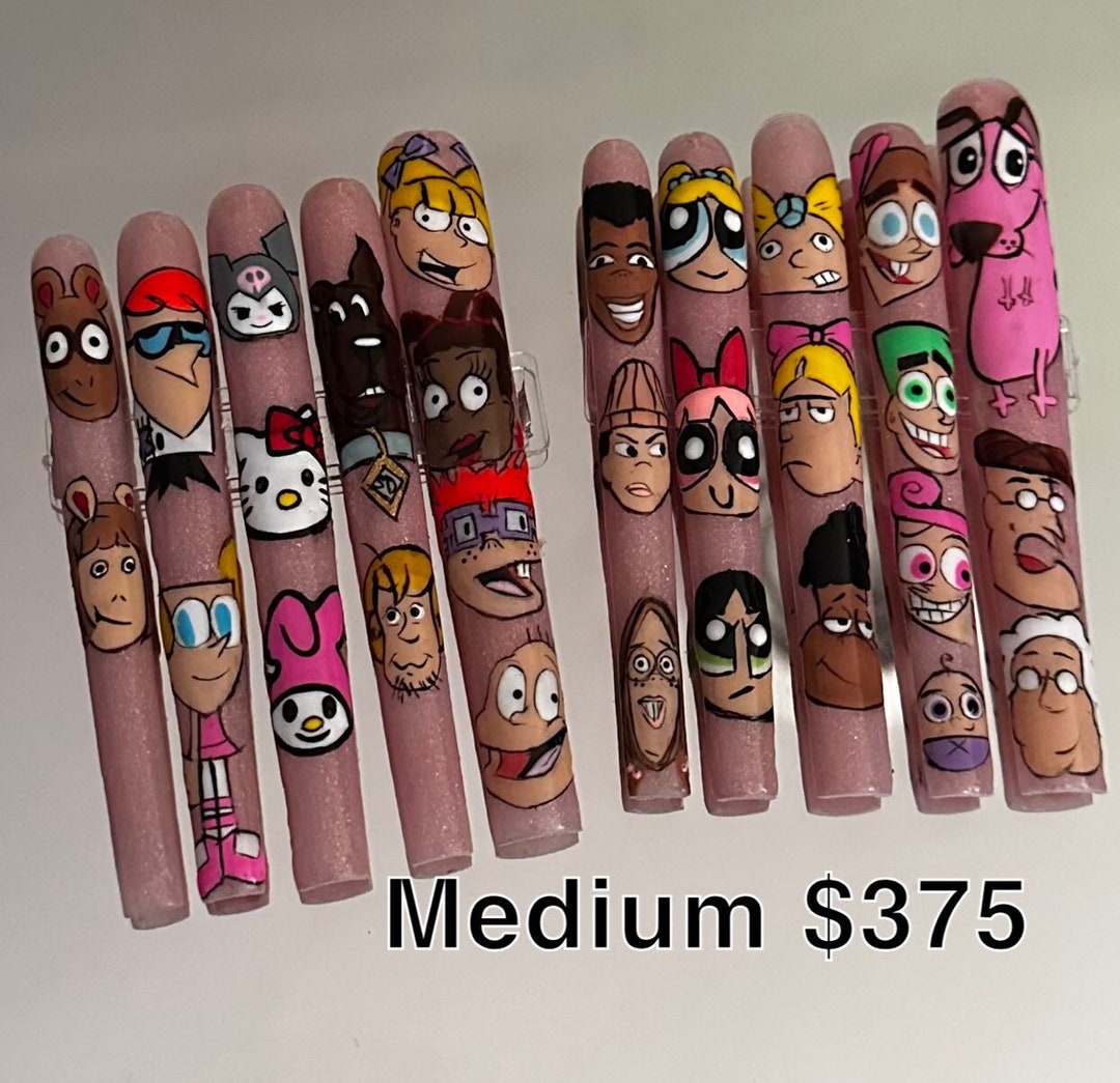 Cartoon Press Ons - Etsy