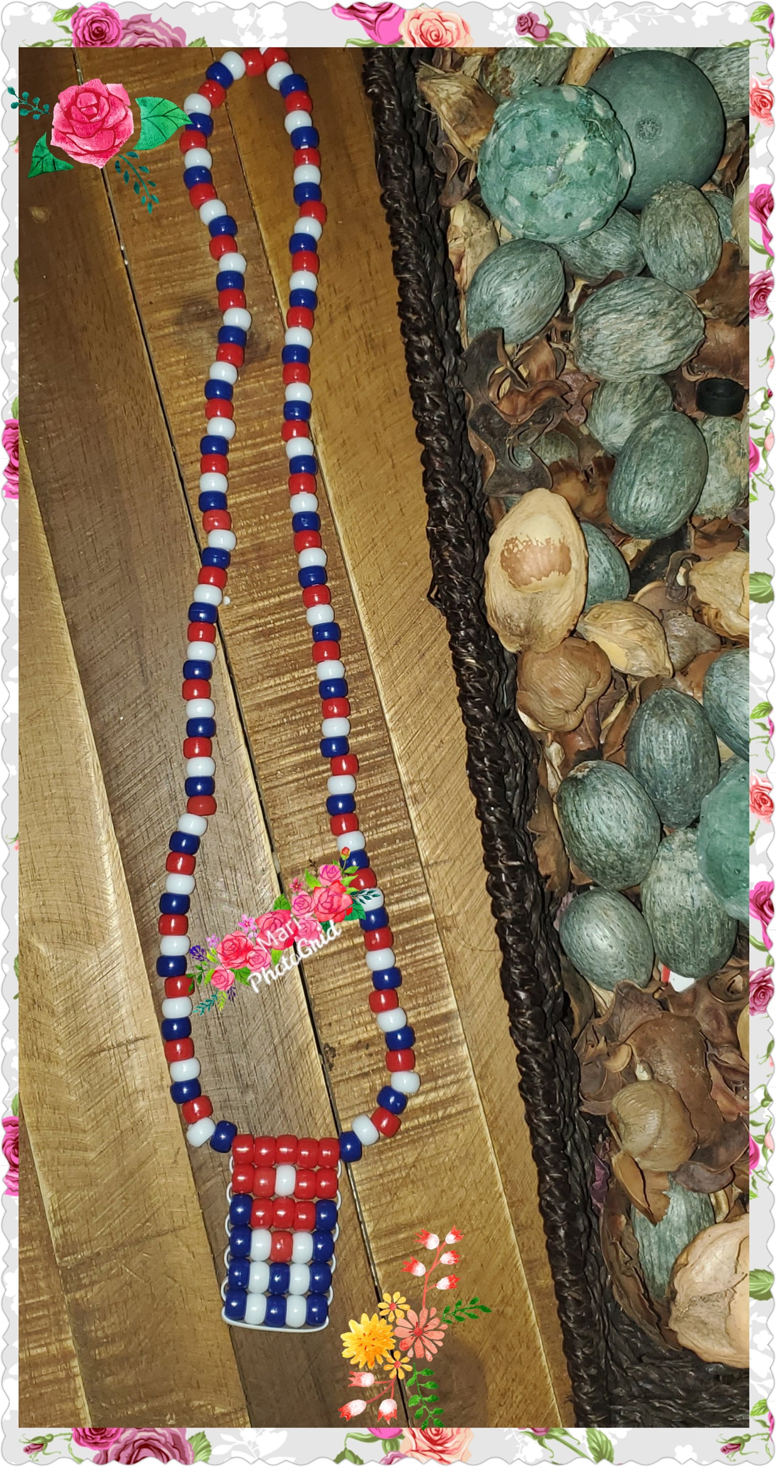 Collar de bandera de Cuba con cuentas. Collar de cuentas hecho a mano ...