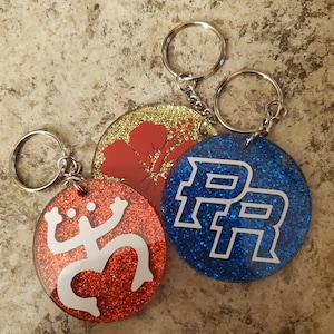 Puerto Rico Acrylic Keychain Sealed With Resin. Boricua, PR, Tainos ...