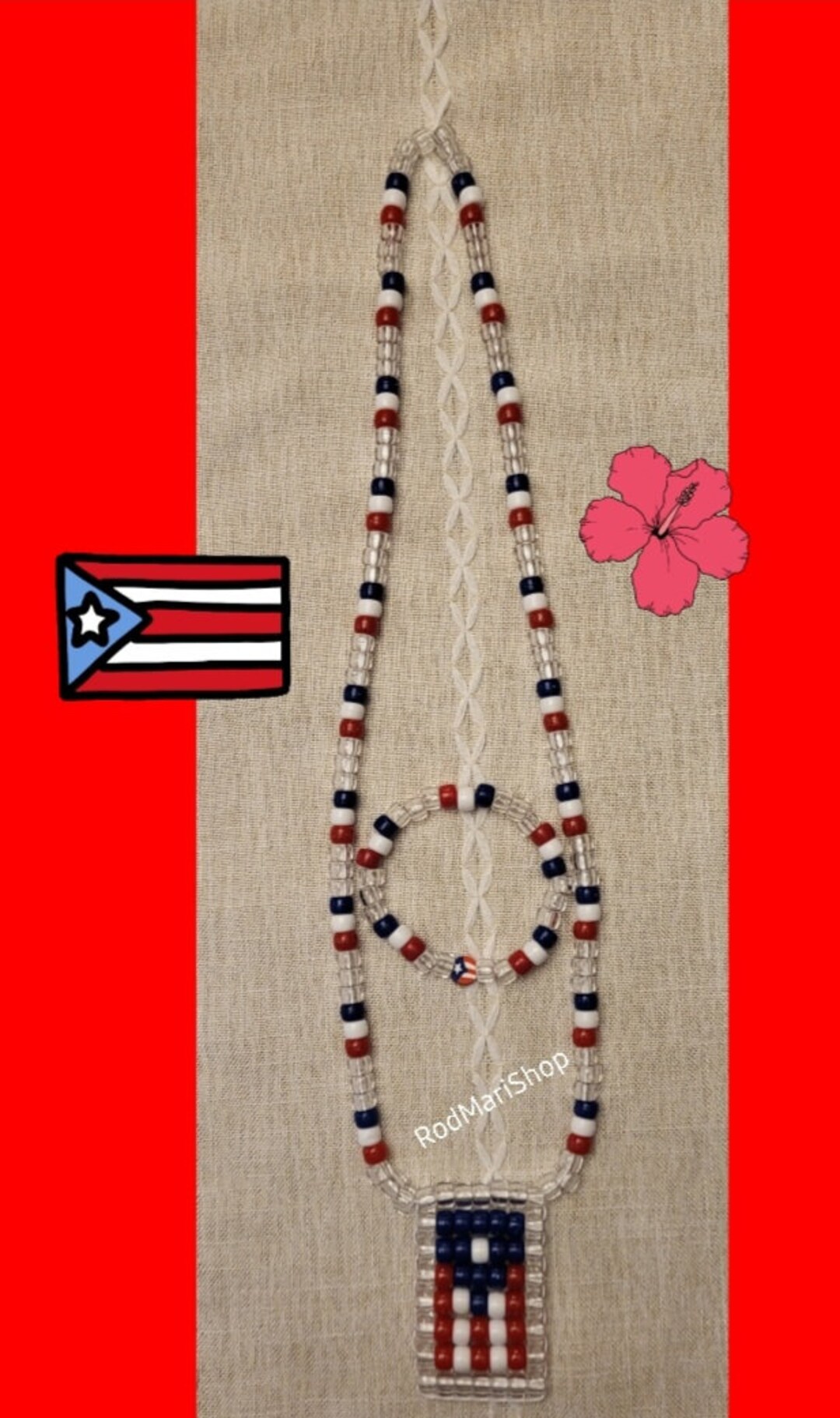 Puerto Rican Necklace and Bracelet Set. Beaded Necklace and Bracelet ...