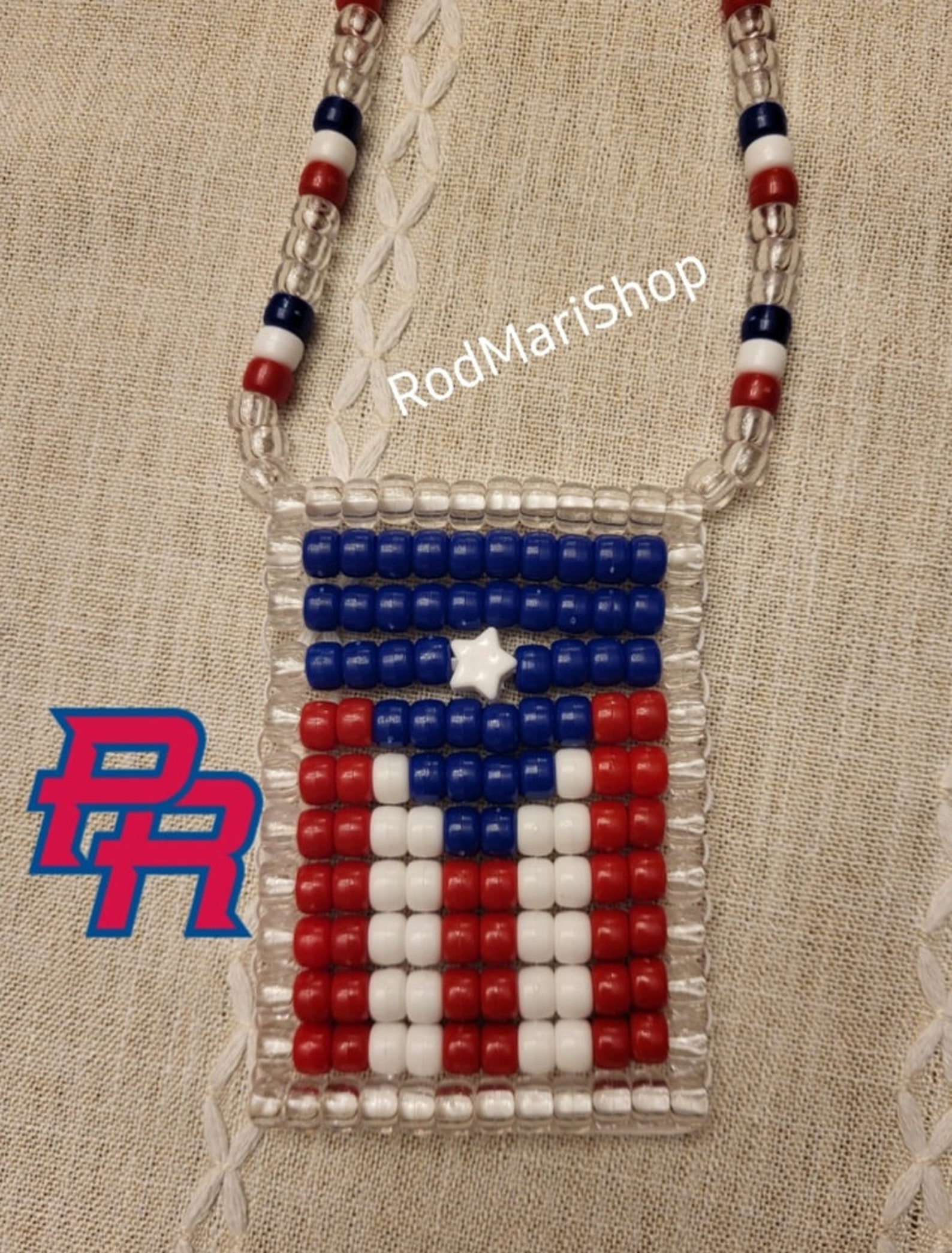 Puerto Rican Flag - Beaded Necklace Handmade Puerto Rico- Special ...