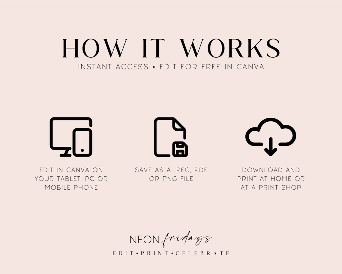 Wedding Menu Card, Wedding Dinner Menu Card, Event Menu, Pink and ...