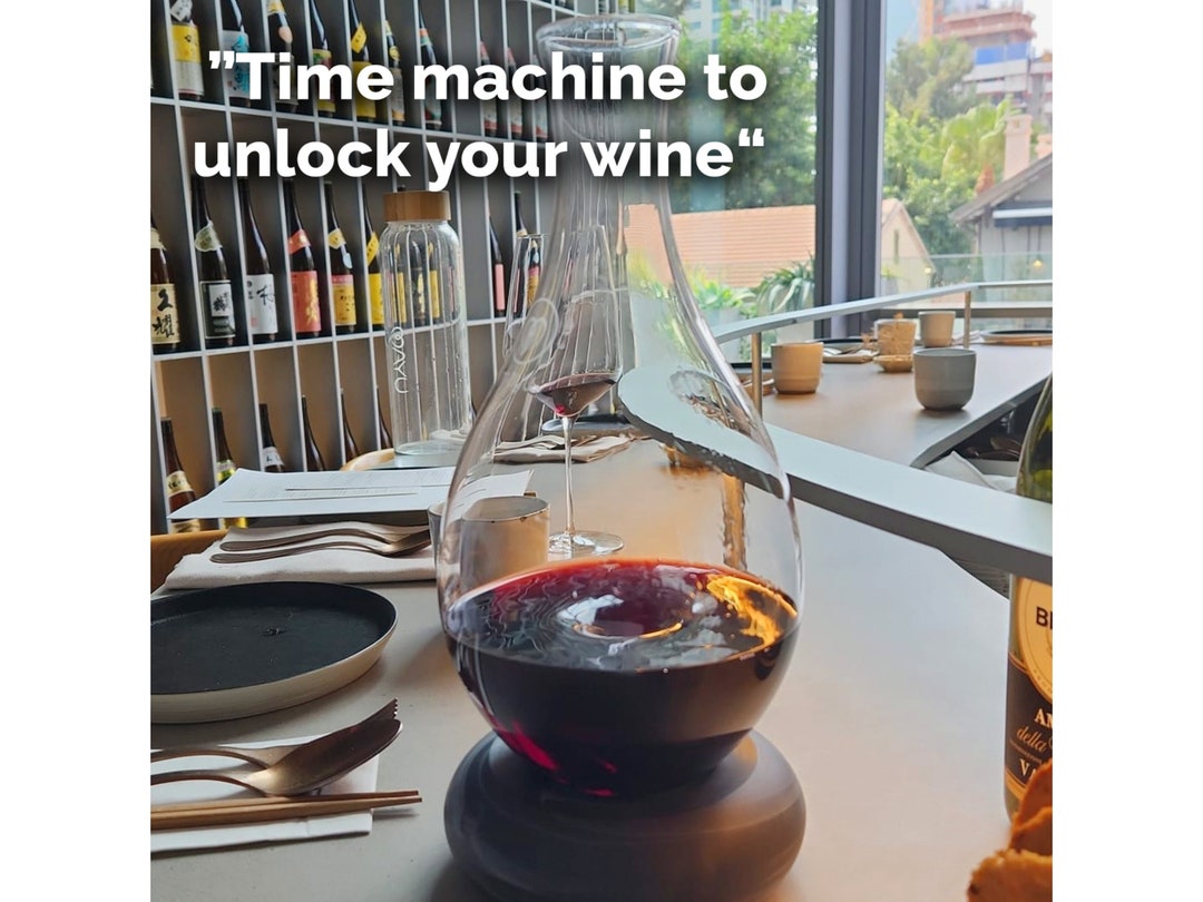 MAYU Wine Decanter Aerator Swirling Glass Pitcher Innovative Vortex ...