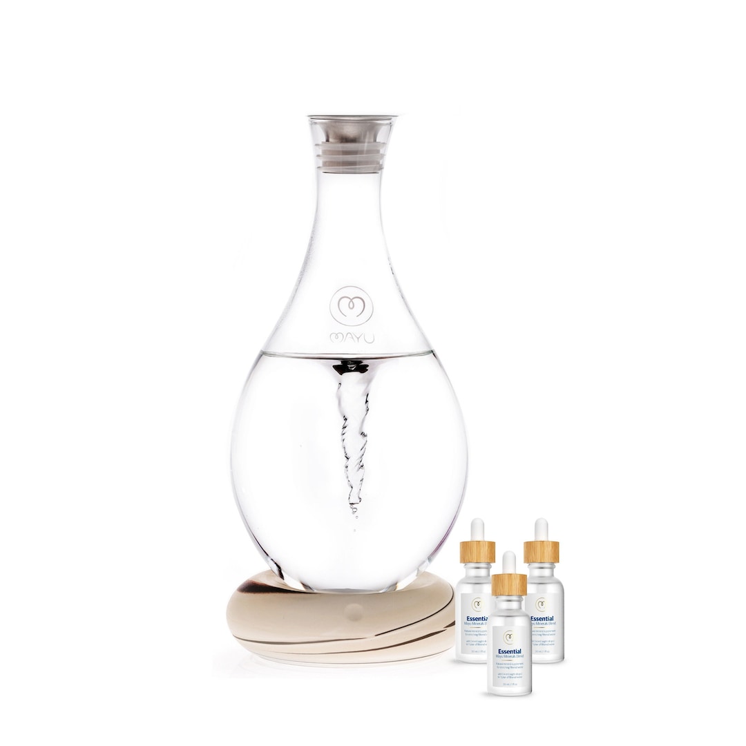 MAYU Swirl Water Dispenser Pitcher, Glass Carafe With Innovative Vortex ...