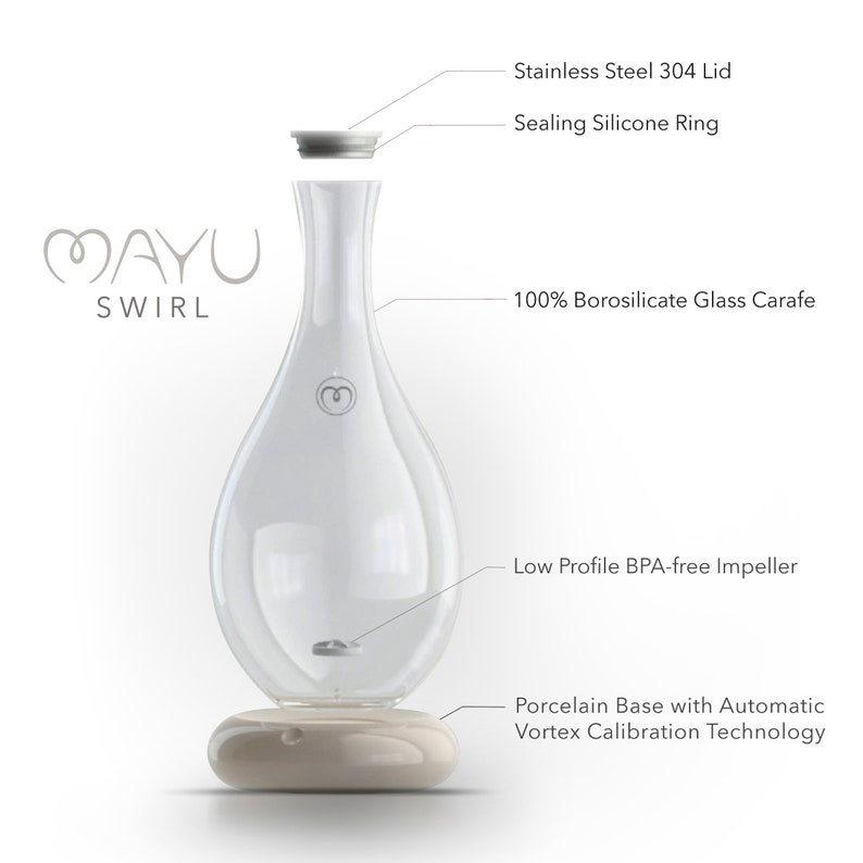 Mayu Swirl Structured Water Pitcher With Innovative Vortex - Etsy