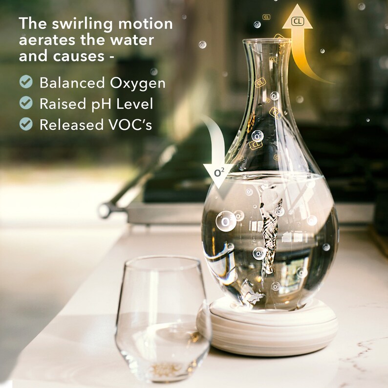 Mayu Swirl Structured Water Pitcher With Innovative Vortex - Etsy