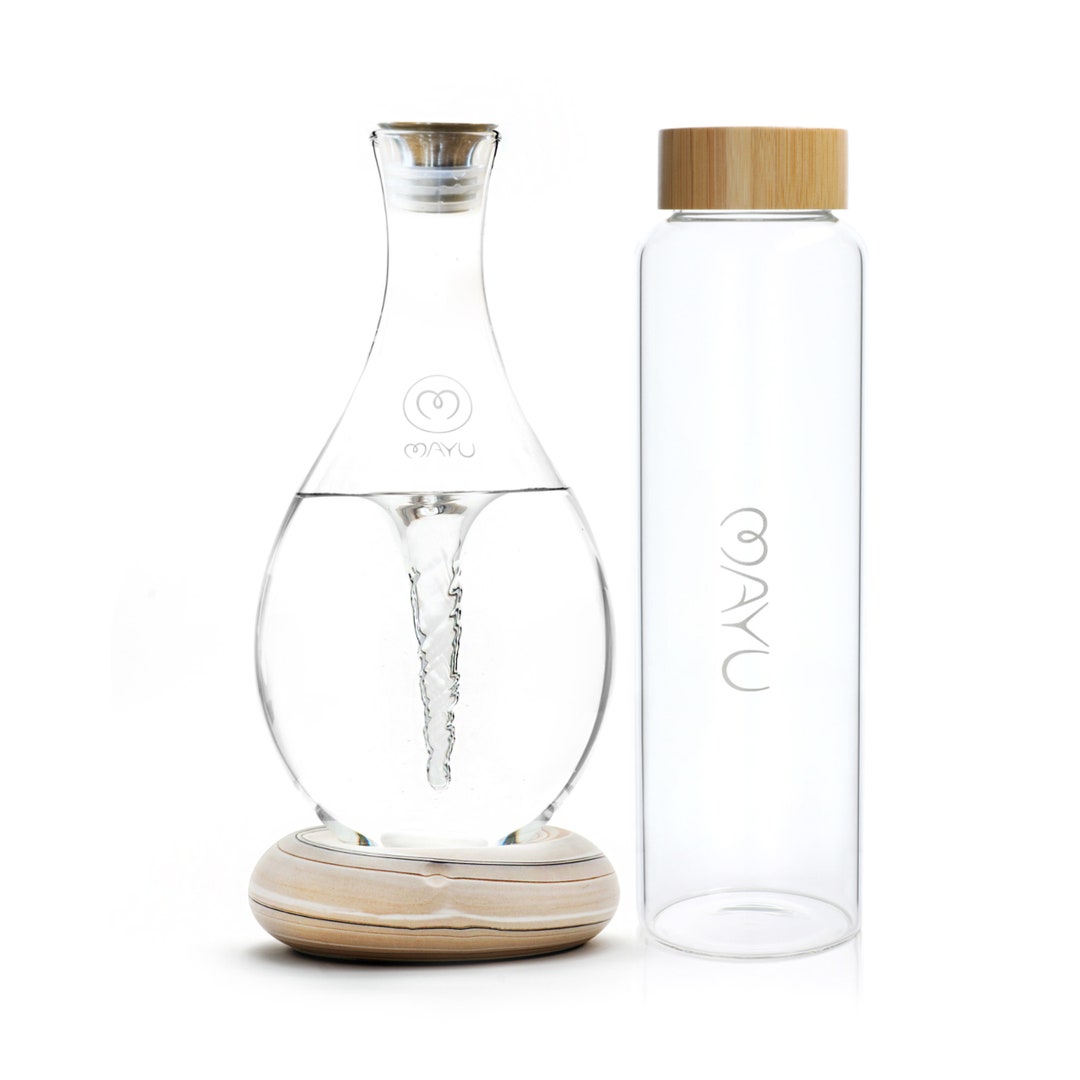 MAYU Swirl Water Pitcher 1.5L 51oz Glass Bottle Water Container go ...