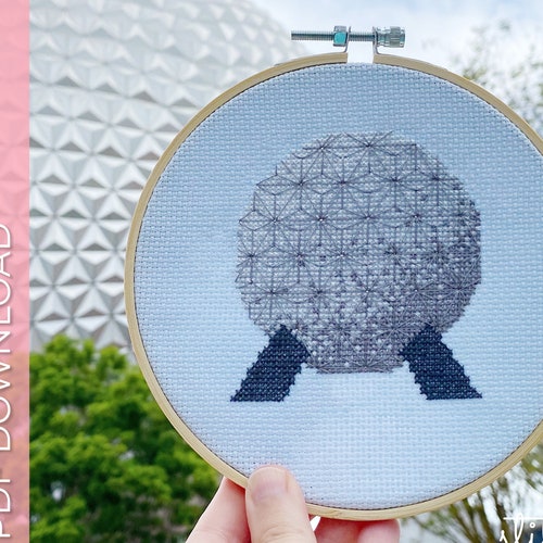 Spaceship Ball Cross Stitch Pattern Cute and Easy Epcot | Etsy