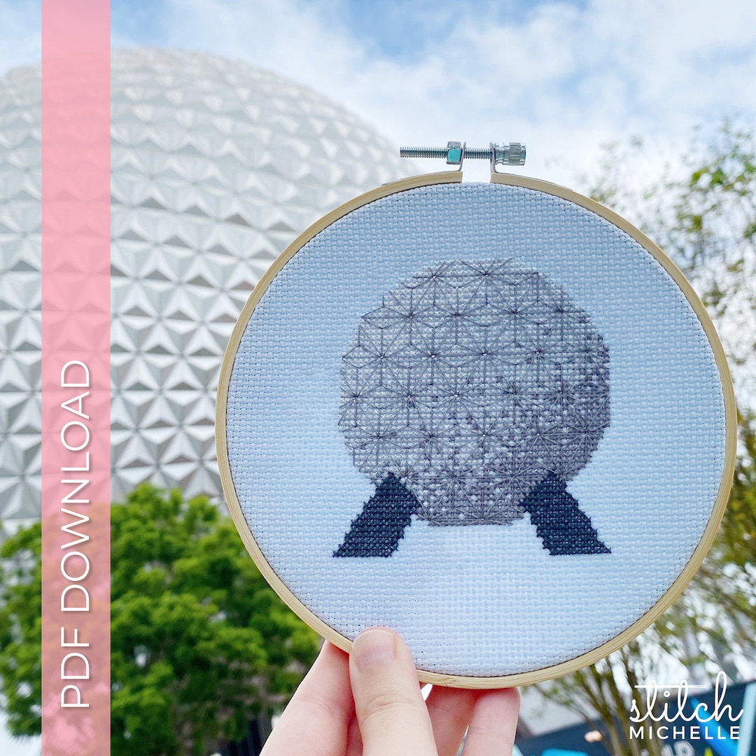 Spaceship Ball Cross Stitch Pattern, Cute and Easy Epcot Pattern, Space ...