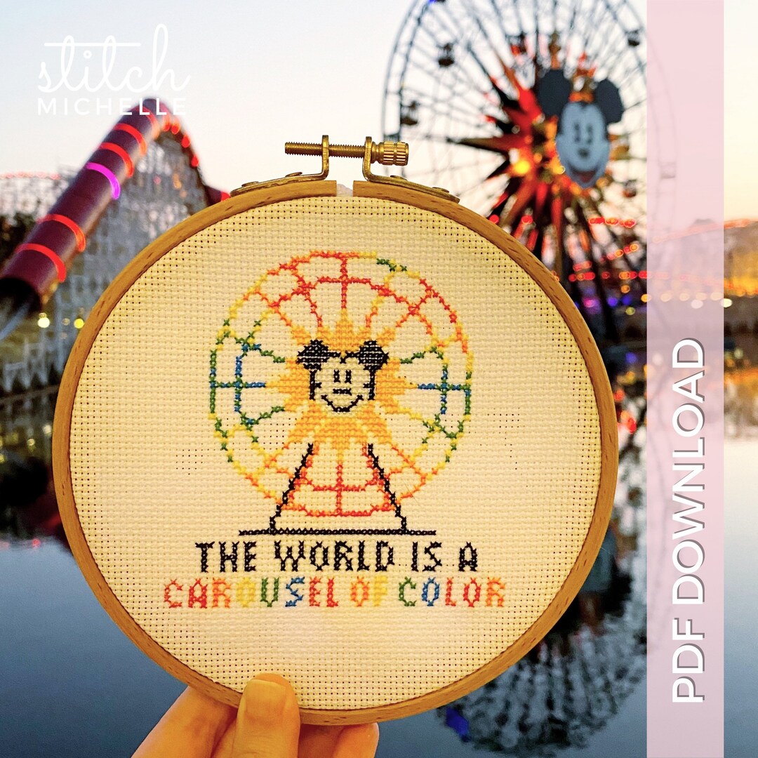Carousel of Color Cross Stitch Pattern: Easy Ferris Wheel (PDF Download ...