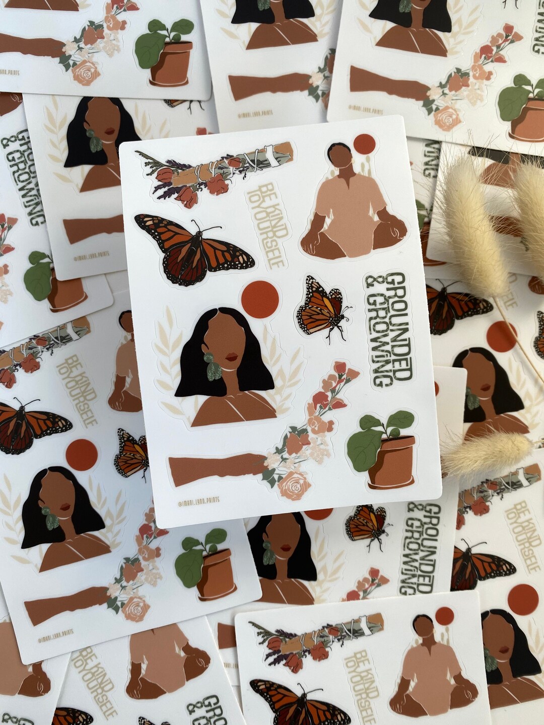 Black Girl Healing Sticker Sheet, Laptop Stickers, Water Bottle Sticker ...