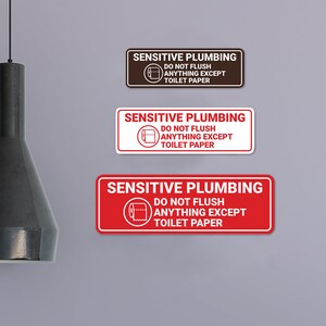 Standard Sensitive Plumbing Do Not Flush Anything Except - Etsy